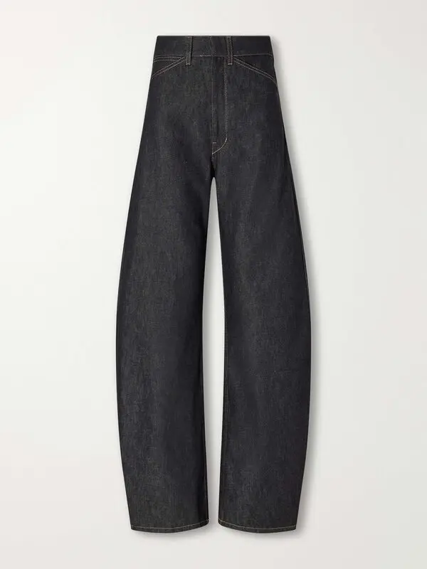 LEMAIRE High-waist Barrel-leg Jeans - Navy