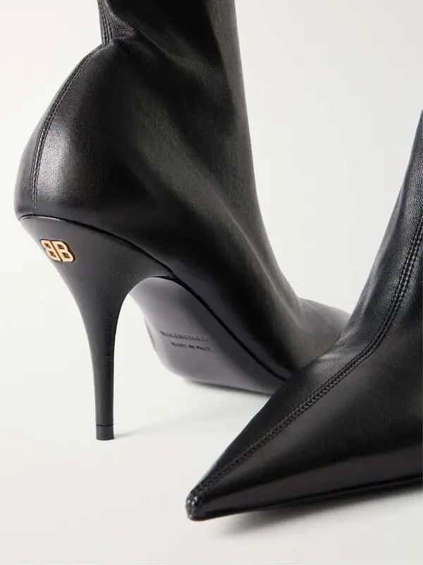 Balenciaga Avenue Bootie 90 Leather Ankle Boots