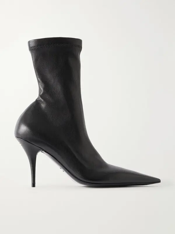 Balenciaga Avenue Bootie 90 Leather Ankle Boots