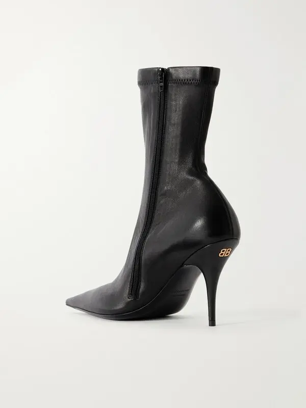 Balenciaga Avenue Bootie 90 Leather Ankle Boots