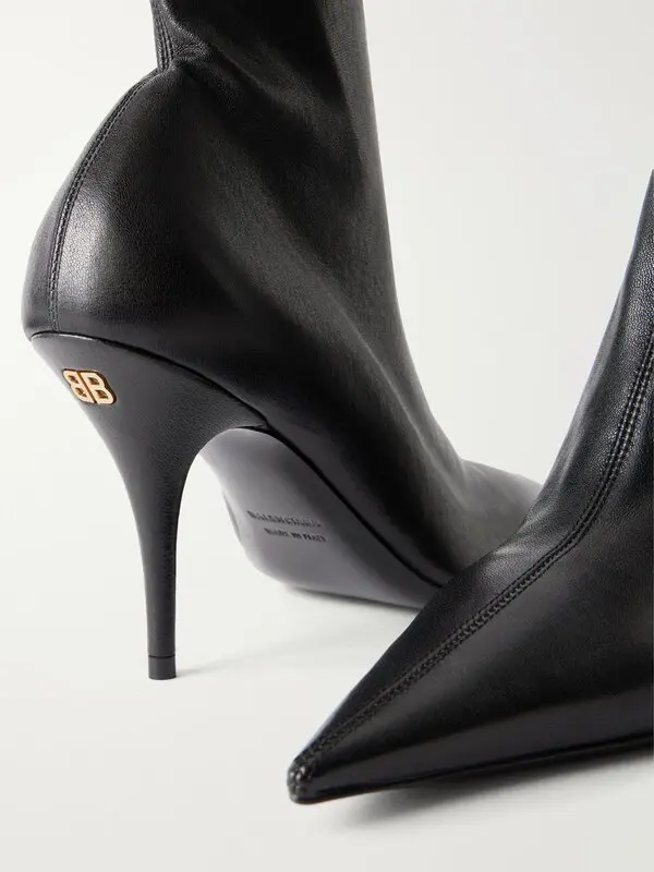 Balenciaga Avenue Bootie 90 Leather Ankle Boots