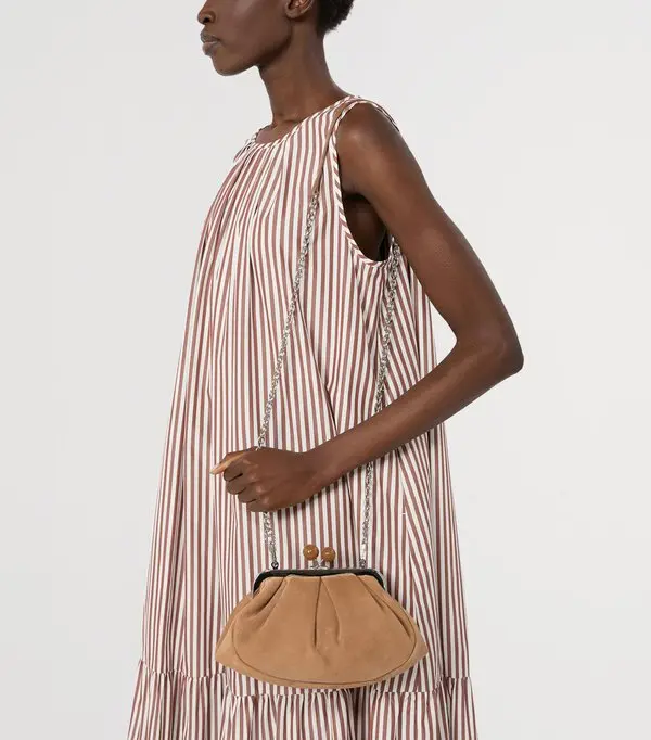 Max Mara Pasticcino Suede Clutch Bag
