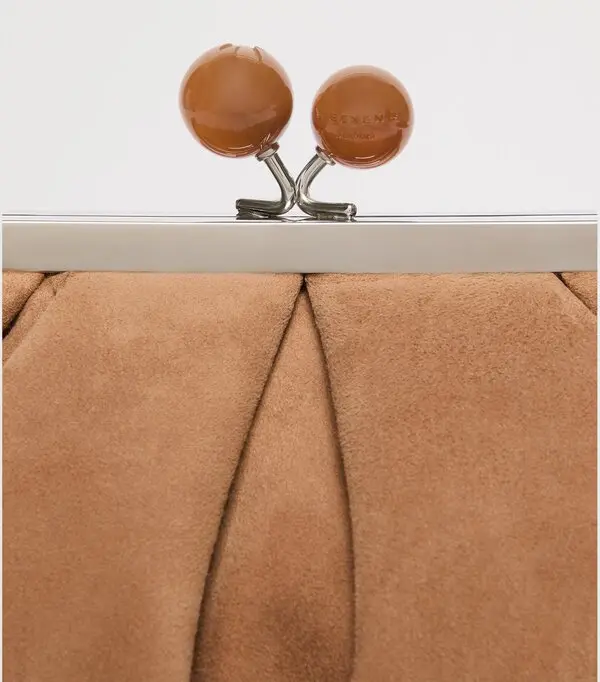 Max Mara Pasticcino Suede Clutch Bag