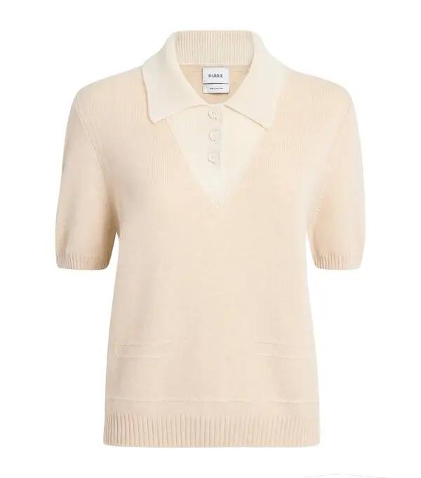 BARRIE Cashmere Polo Shirt - Beige