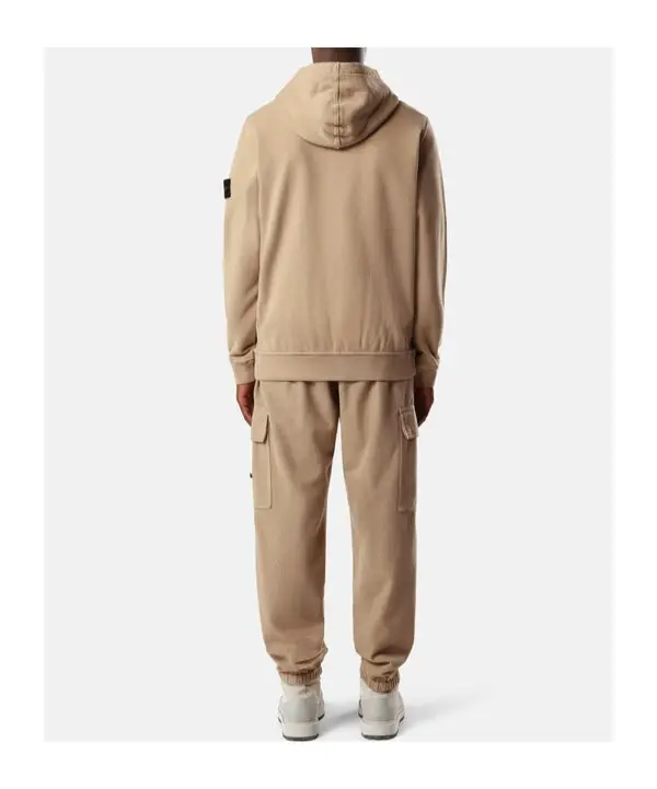 Stone Island Regular-fit Zip-up Hooded Sweatshirt With Ribbed Inserts