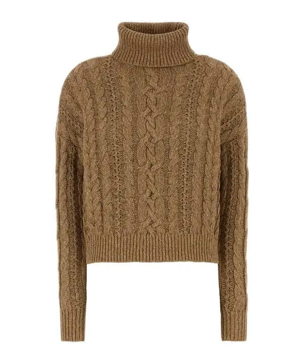 Ralph Lauren Cable Knit Turtleneck Sweater - Beige