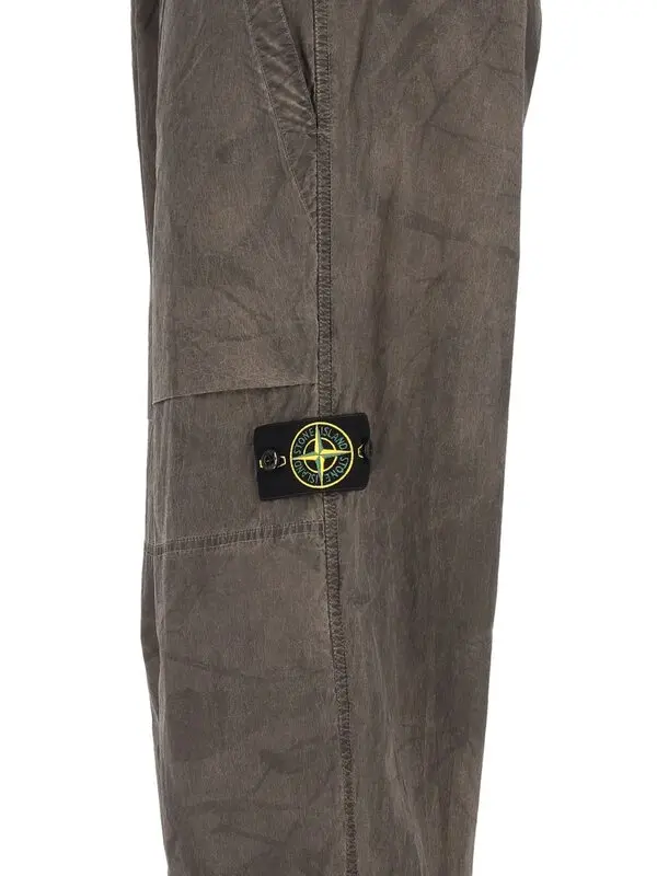 Stone Island Logo Patch Straight Leg Pants