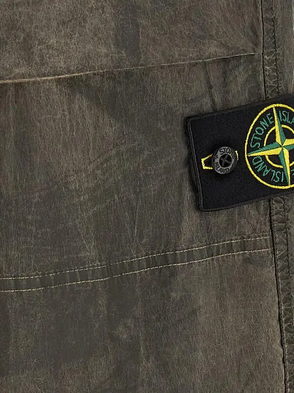 Stone Island Logo Patch Straight Leg Pants
