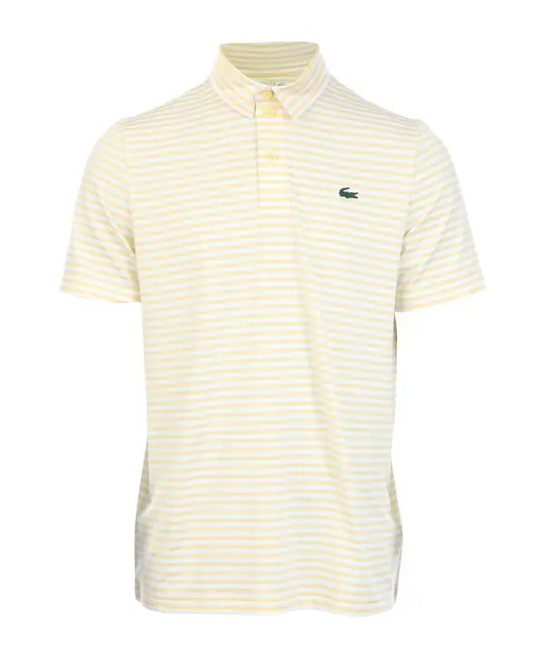 Lacoste Thinstriped Shortsleeve Polo Shirt - White