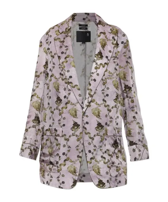 R13 Floral Print Relaxedfit Blazer - Purple