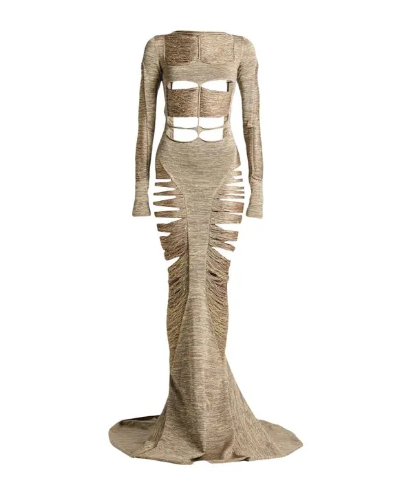 Rick Owens Metallic Long-sleeve Dress - Nude