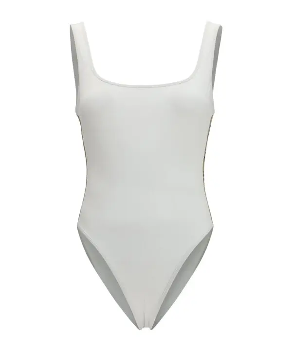 Burberry Check-trim One-piece Swimsuit - White