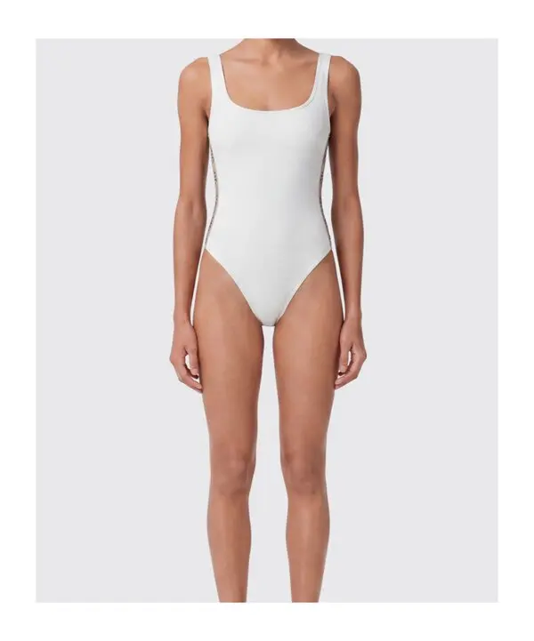 Burberry Check-trim One-piece Swimsuit - White