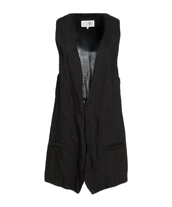 MAISON MARGIELA Minimalist Solid-colored Suit Vest - Black