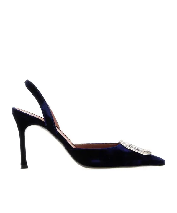 Amina Muaddi Stiletto-heeled Sandals - Midnight Blue