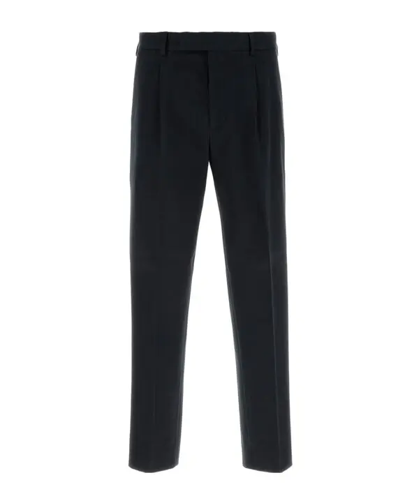 Zegna Pleated Straight-leg Trousers - Black