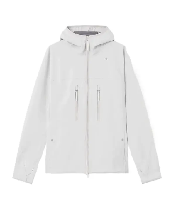 Stone Island Oversized-fit Zip-up Hooded Sweatshirt With Zip Pockets - Plaster