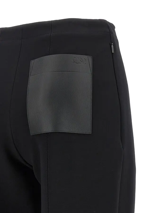 Loewe Stirrup Trousers In Stretch Wool Blend - Black