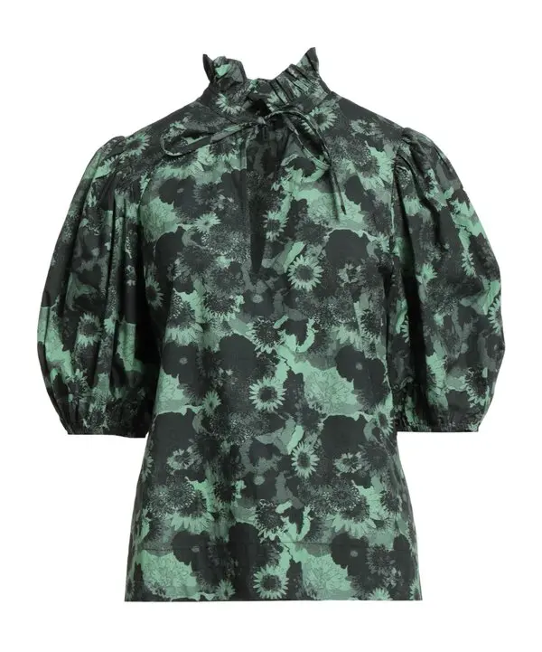 GANNI Printed Short-sleeve Shirt - Green