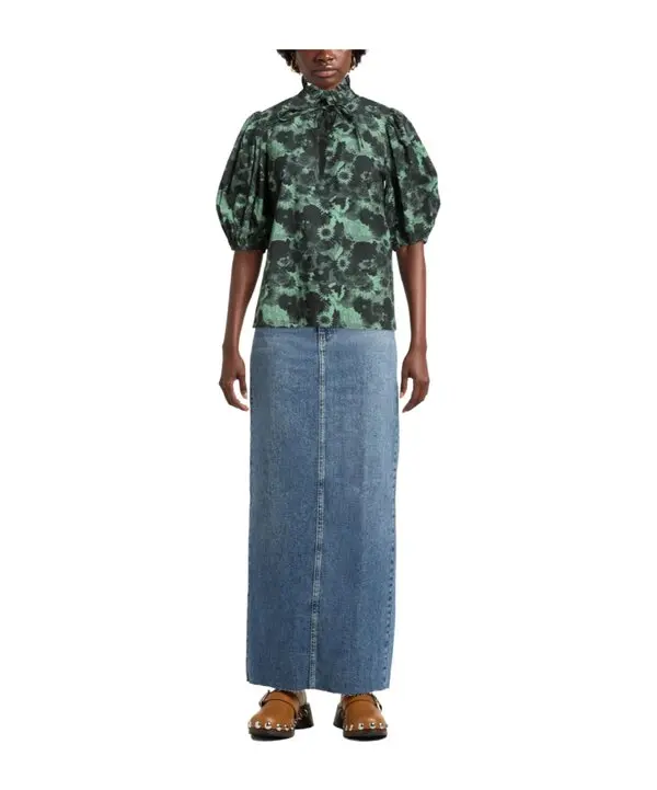 GANNI Printed Short-sleeve Shirt