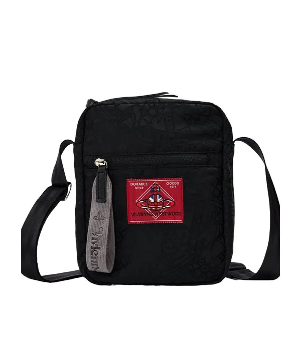 VIVIENNE WESTWOOD Jacquardnylon Vertical Crossbody Bag - Black