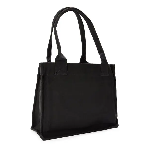 GANNI Shopper Tote Bag With Graphic Print - Black