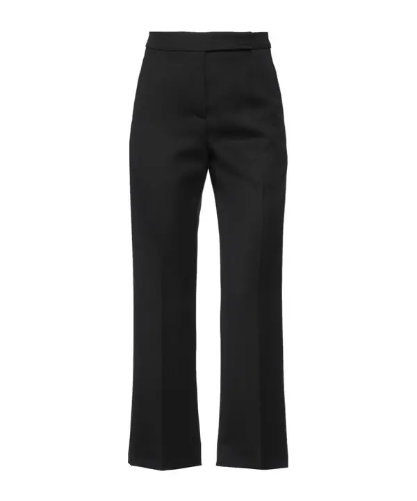 Tory Burch Belted Wool Wide-leg Cropped Pants - Black