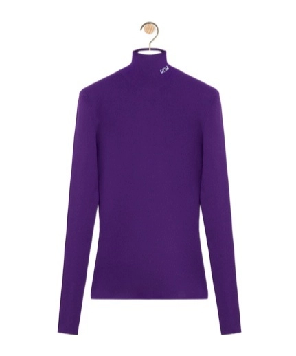 Loewe Viscose Blend Turtleneck Top - Purple