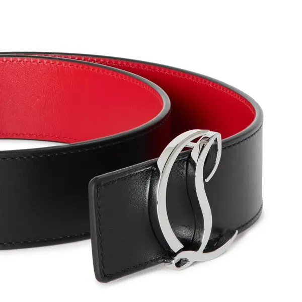 CHRISTIAN LOUBOUTIN Logo Buckle Leather Belt