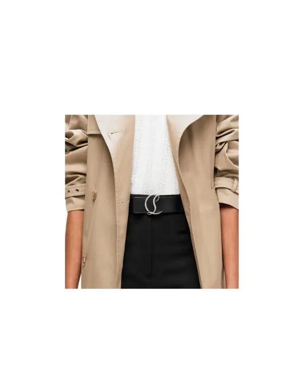 CHRISTIAN LOUBOUTIN Logo Buckle Leather Belt