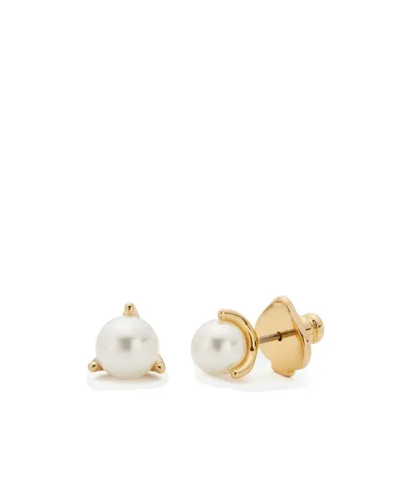 Kate Spade New York Gold Threeprong Pearl Stud Earrings