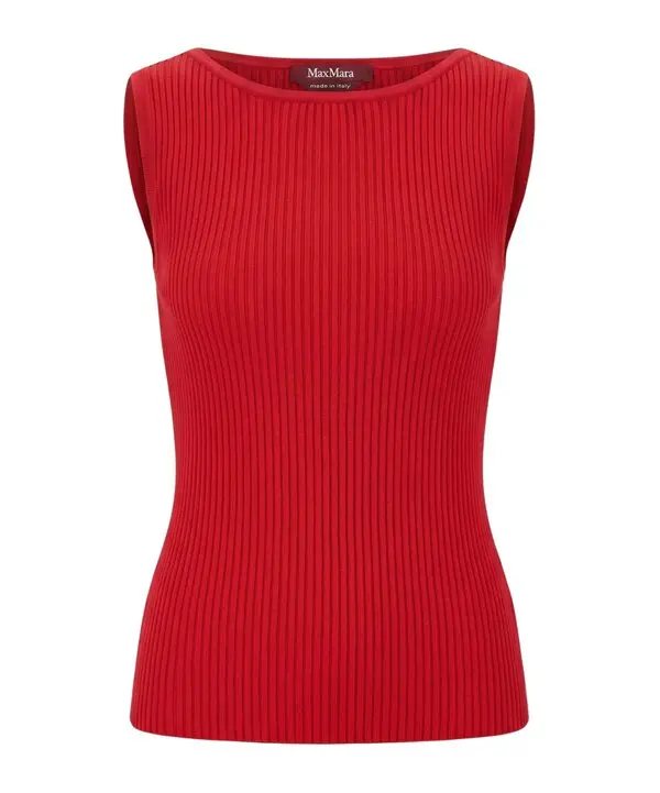 Max Mara Solid-colored Sleeveless Knit Top - Red