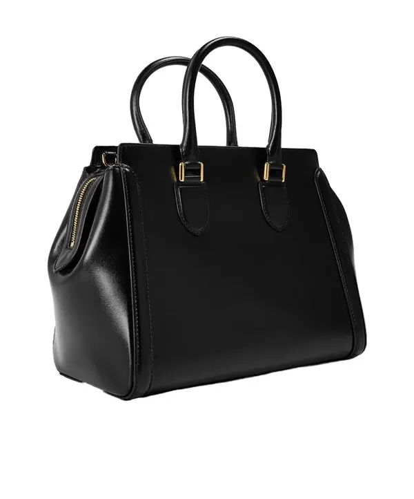 Alexander McQueen Grained Leather Tote Bag - Black