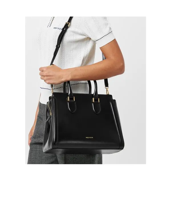 Alexander McQueen Grained Leather Tote Bag - Black