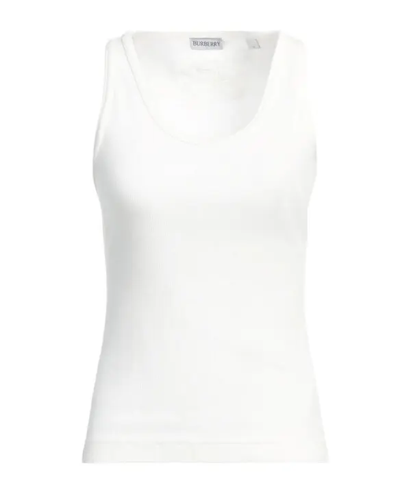 Burberry Sleeveless Solid-colored Stretch Top With Embroidered Logo