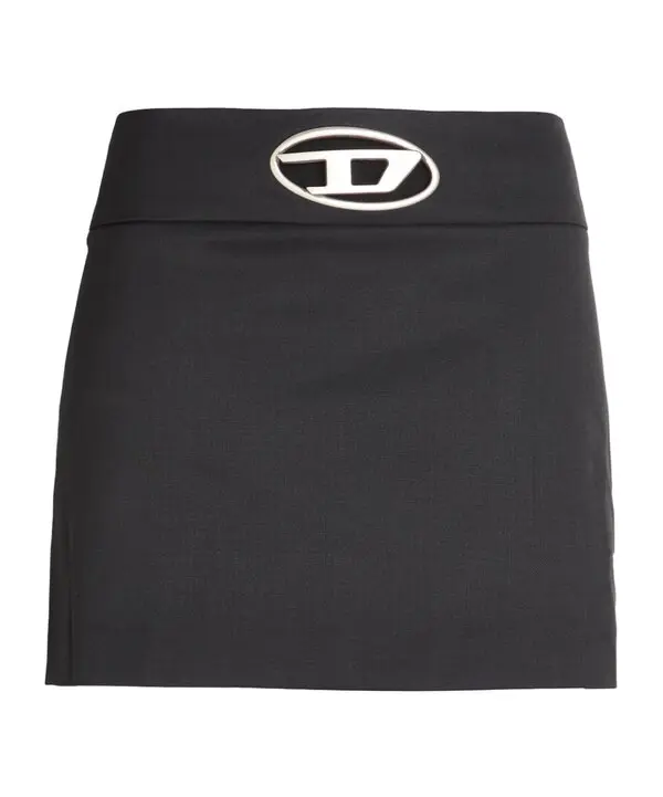 DIESEL® Slim-fit Solid-colored Pencil Skirt - Black