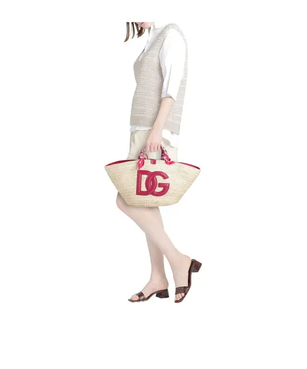 Dolce & Gabbana Large Woven Straw Tote Bag