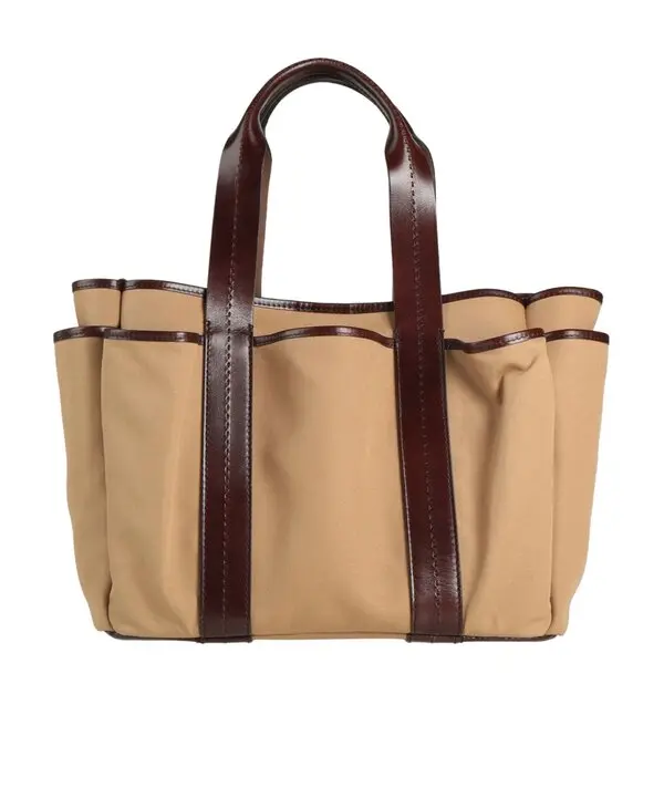 Max Mara Large Two-tone Canvas Tote Bag - Khaki