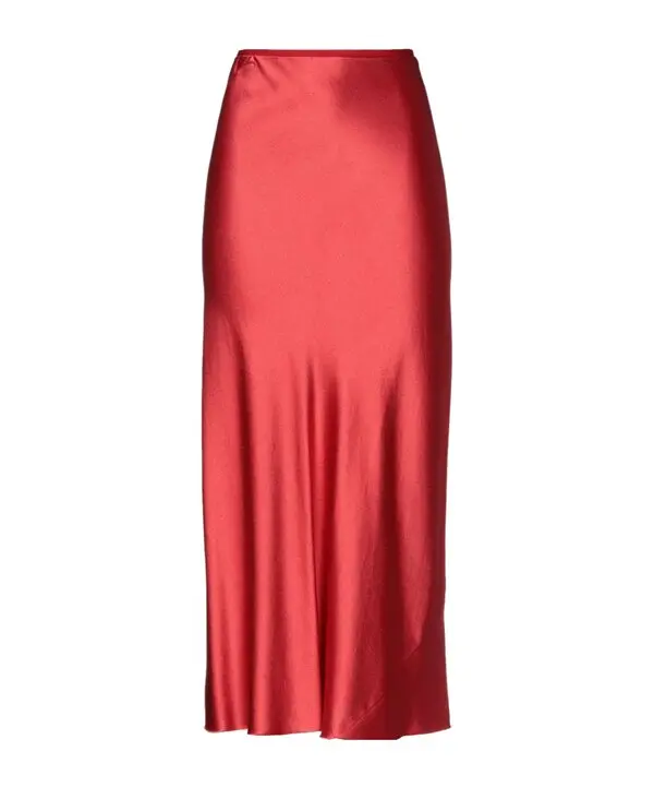 MAISON MARGIELA Minimalist Solid-color Satin Midi Skirt - Red