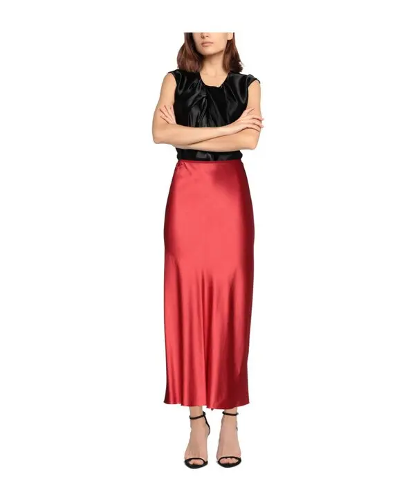 MAISON MARGIELA Minimalist Solid-color Satin Midi Skirt