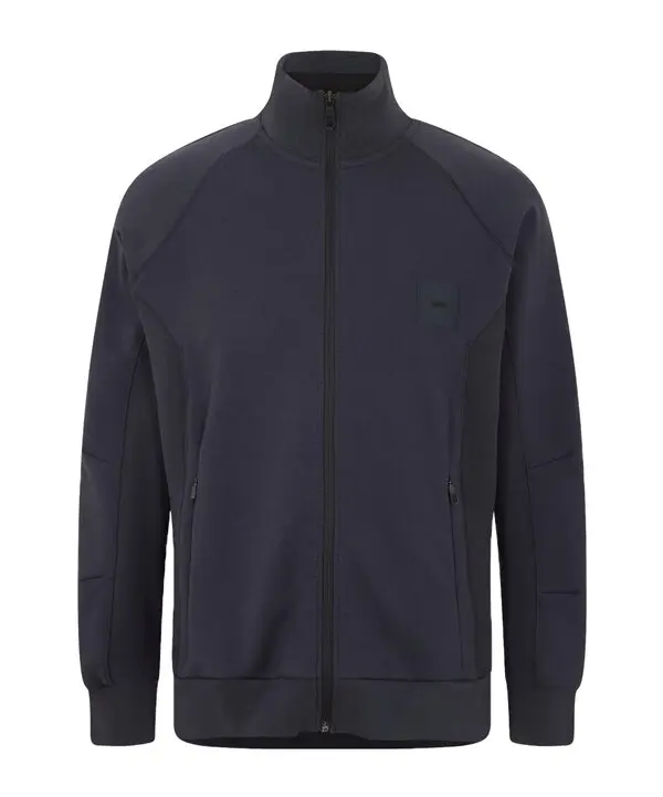 Hugo Boss Stand Collar Zip-up Jacket With Paneling