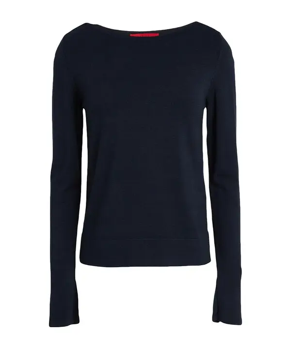 MAXCO. Minimalist Solid-color Knit Top - Blue
