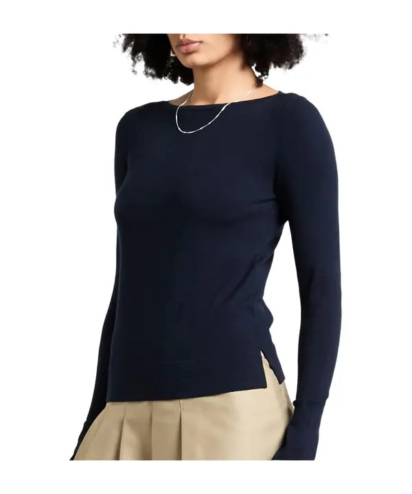 MAXCO. Minimalist Solid-color Knit Top