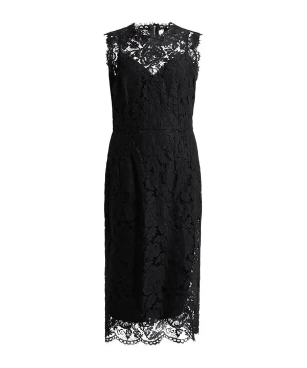 Dolce & Gabbana Sleeveless Lace Sheath Dress - Black