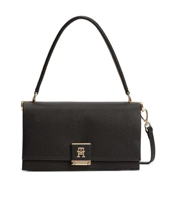 Tommy Hilfiger Gold Tone Logo Clasp Shoulder Bag
