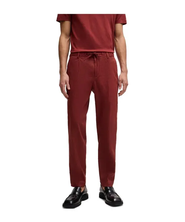 Hugo Boss Drawstring Waist Pleated Trousers