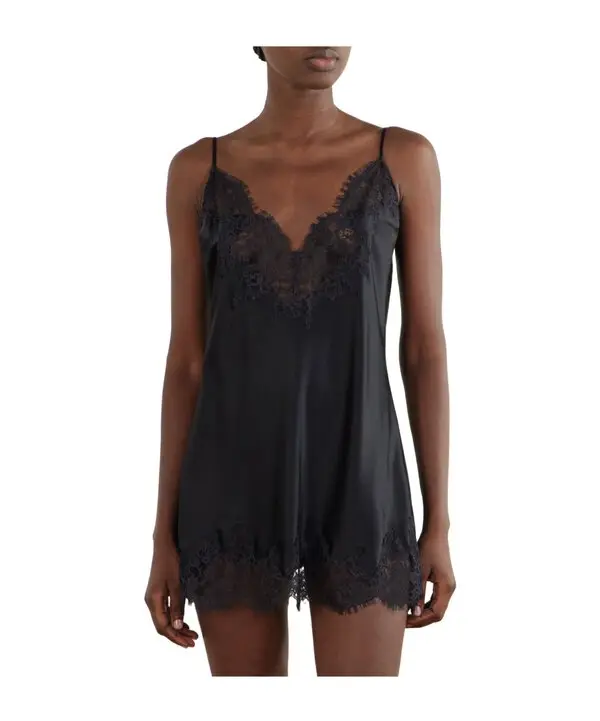 SKIMS Lace-trimmed Silk-blend Satin Slip Dress