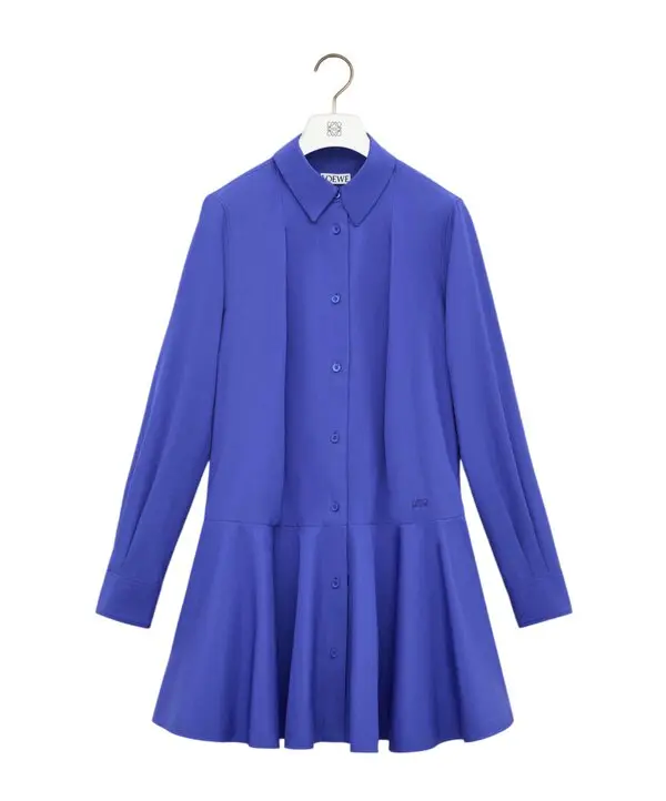 Loewe Shirt Dress In Cotton - Blue