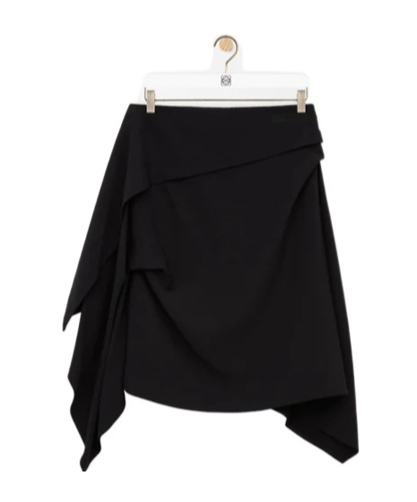 Loewe Draped Skirt In Viscose Blend - Black