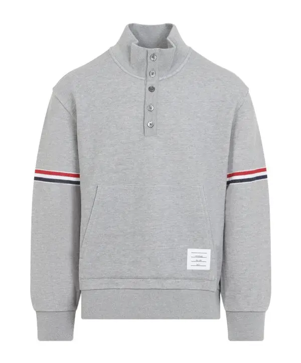Thom Browne Funnel Neck Pullover - Light Gray